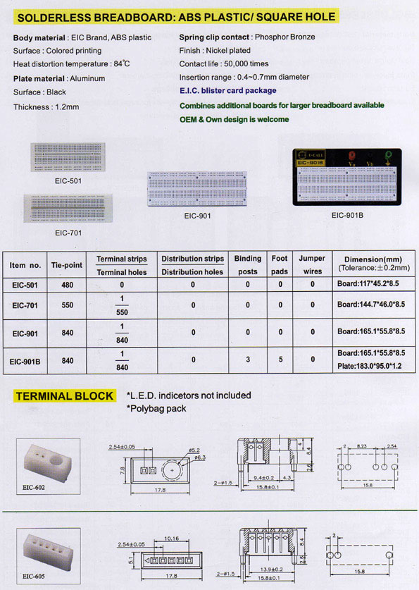 PRODUCT Breadboard(EIC-501-901B) : บริษัท นัฐพงษ์ เซลส์แอนด์เซอร์วิส จำกัด | Natthapong Sales ...