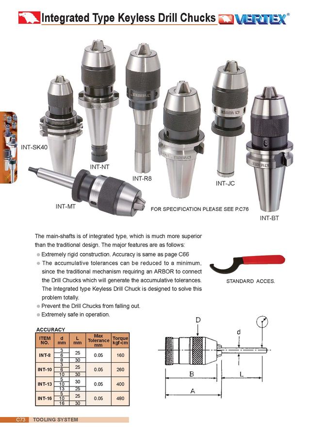 บริษัท เอส.เอ็ม.ที.เอเซีย จำกัด : Integrated Type Keyless Drill Chucks