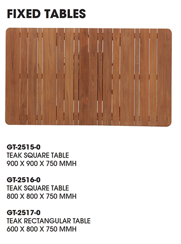 บริษัท สันต์ไทย จำกัด : GT-2515-0 Teak Square Table , GT-2516-0 Teak Square Table , GT-2517-0 ...