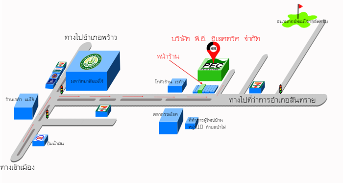 MAP : บริษัท พี.อี.อิเลคทริค จำกัด (PEC) | P.E.ELECTRIC CO.,LTD (PEC)