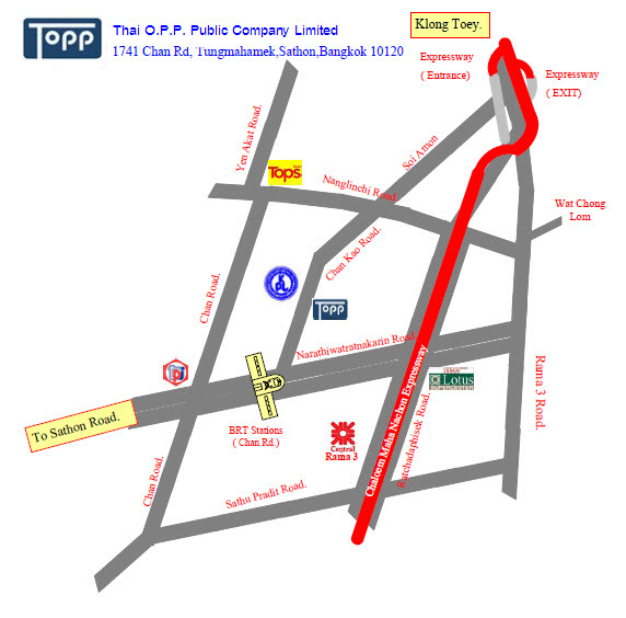MAP : บริษัท ไทย โอ.พี.พี. จำกัด ( มหาชน ) | Thai O.P.P. Public Co. Ltd.