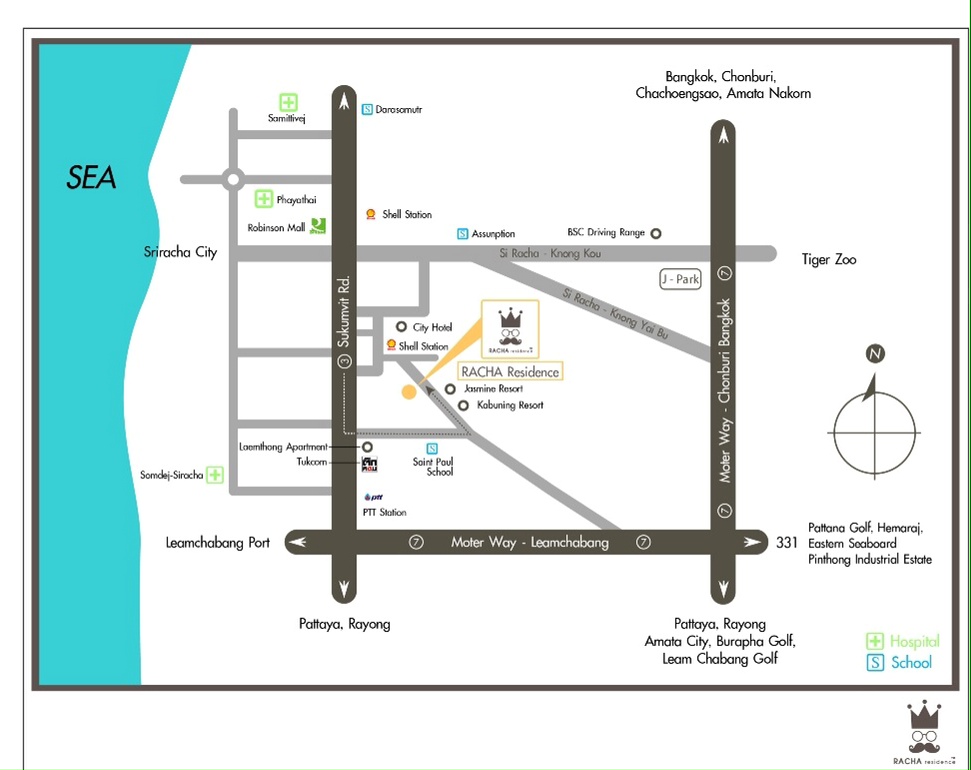 MAP : โรงแรมราชาเรสซิเดนท์ | Racha Residence Hotel