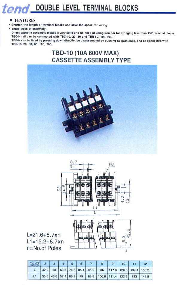 PRODUCT Double Level Terminal Blocks : บริษัท ธีรชัยไพศาล เอ็นจิเนียร ...