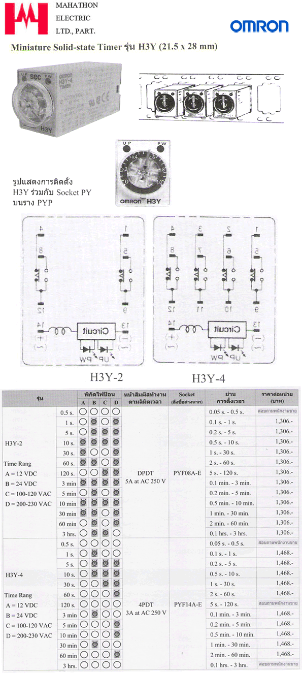 PRODUCT Miniature Solid-state Timer : หจก. มหาธน อีเลคทริค | Mahathon ...