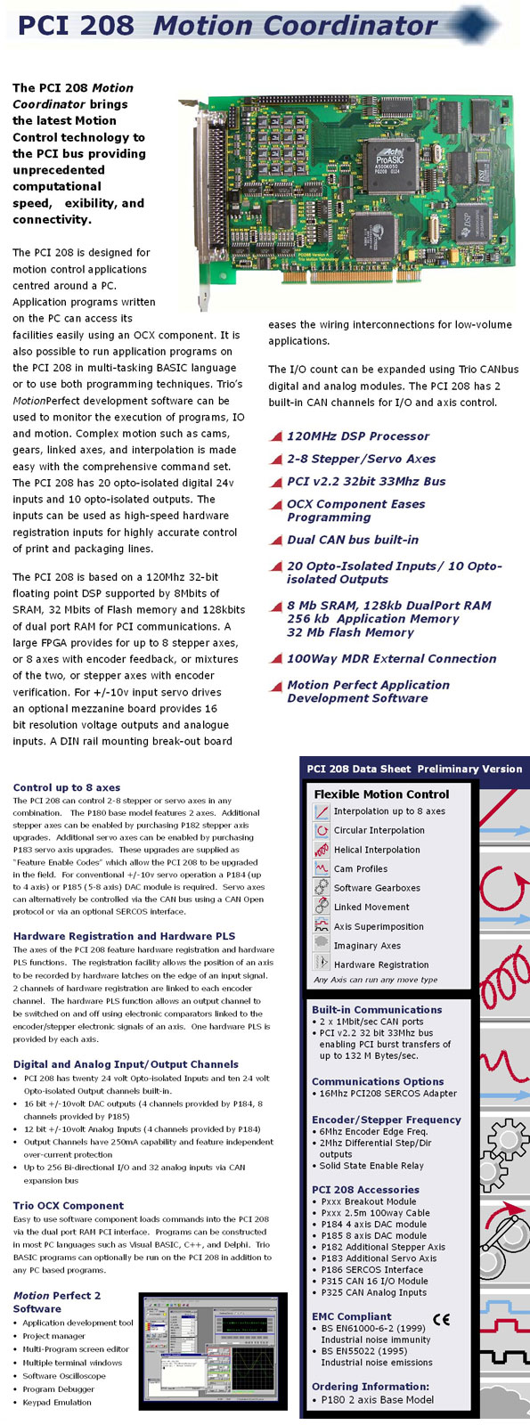 PRODUCT Motion Coordinator PCI 208 : บริษัท พลวัตร จำกัด | PALAWATR CO.,LTD