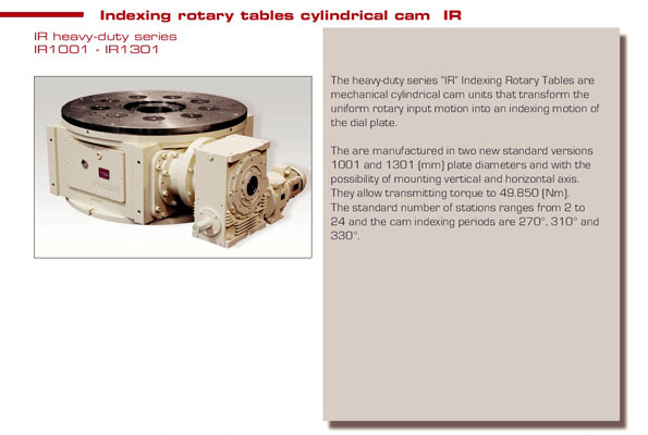 บริษัท พลวัตร จำกัด : Indexing Rotary Tables Cylindrical Cam IR