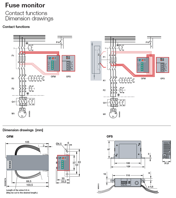 PRODUCT FUSEGEAR : FUSE MONITOR CONTACT FUNCTIONS DIMENSION DRAWINGS ...