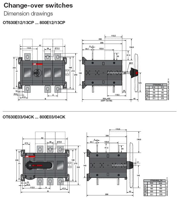 PRODUCT SWITCHES : CHANGE-OVER SWITCHES DIMENSION DRAWINGS : บริษัท เอ ...
