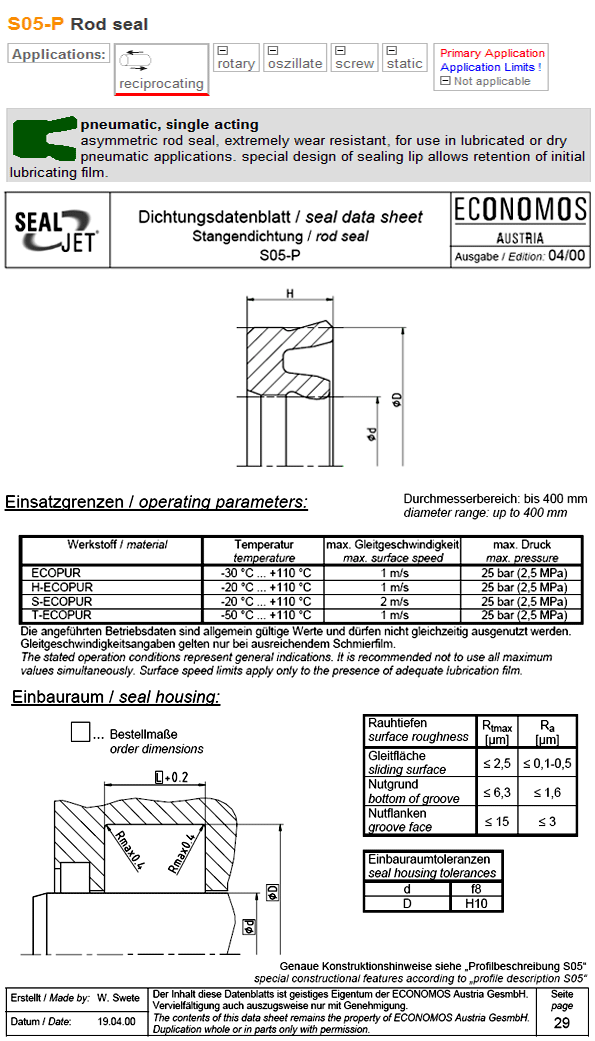 PRODUCT Rod seal S05-P : บริษัท เอสเคเอฟ-อีโคโนโมส ซีลลิ่ง โซลูชั่นส์ ...