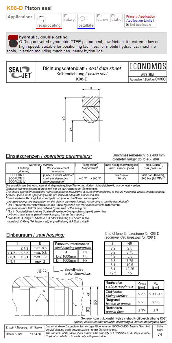 PRODUCT Piston seal K08-D : บริษัท เอสเคเอฟ-อีโคโนโมส ซีลลิ่ง โซลูชั่น ...