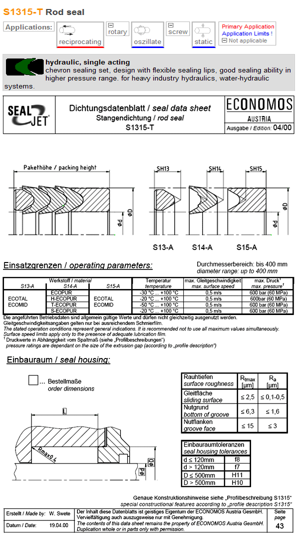 PRODUCT Rod seal S1315-T : บริษัท เอสเคเอฟ-อีโคโนโมส ซีลลิ่ง โซลูชั่นส์ ...