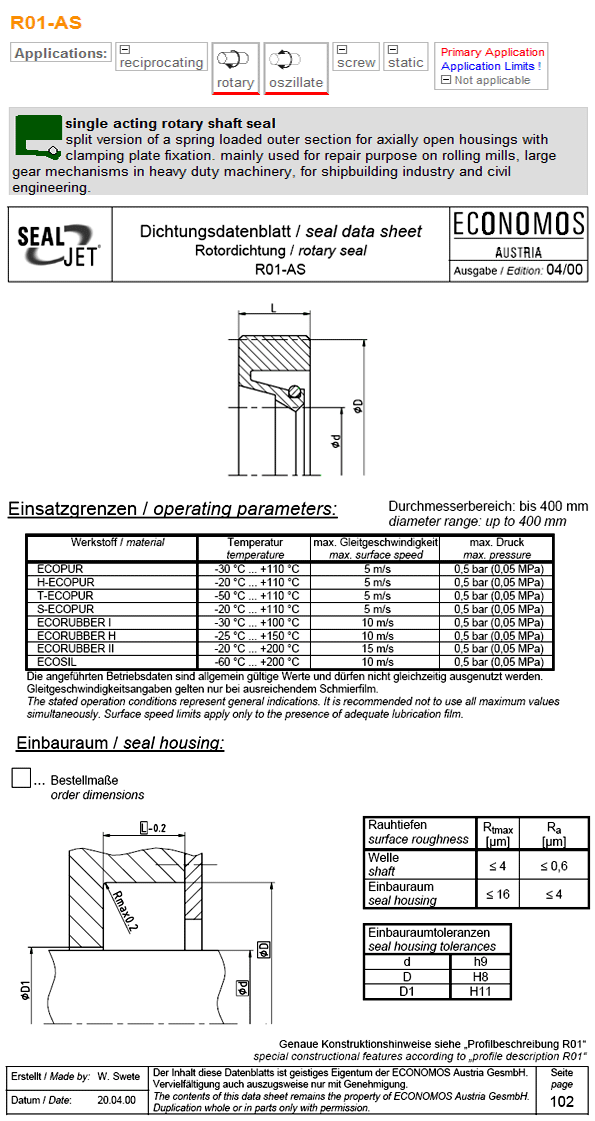 PRODUCT Rotary seal R01-AS : บริษัท เอสเคเอฟ-อีโคโนโมส ซีลลิ่ง โซลูชั่น ...