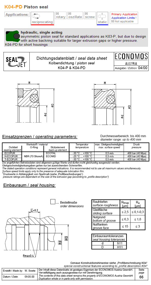 PRODUCT Piston seal K04-PD : บริษัท เอสเคเอฟ-อีโคโนโมส ซีลลิ่ง โซลูชั่น ...