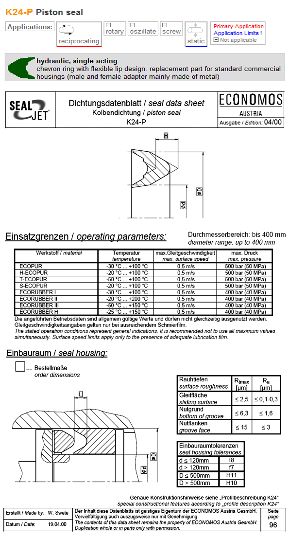 PRODUCT Piston seal K24-P : บริษัท เอสเคเอฟ-อีโคโนโมส ซีลลิ่ง โซลูชั่น ...