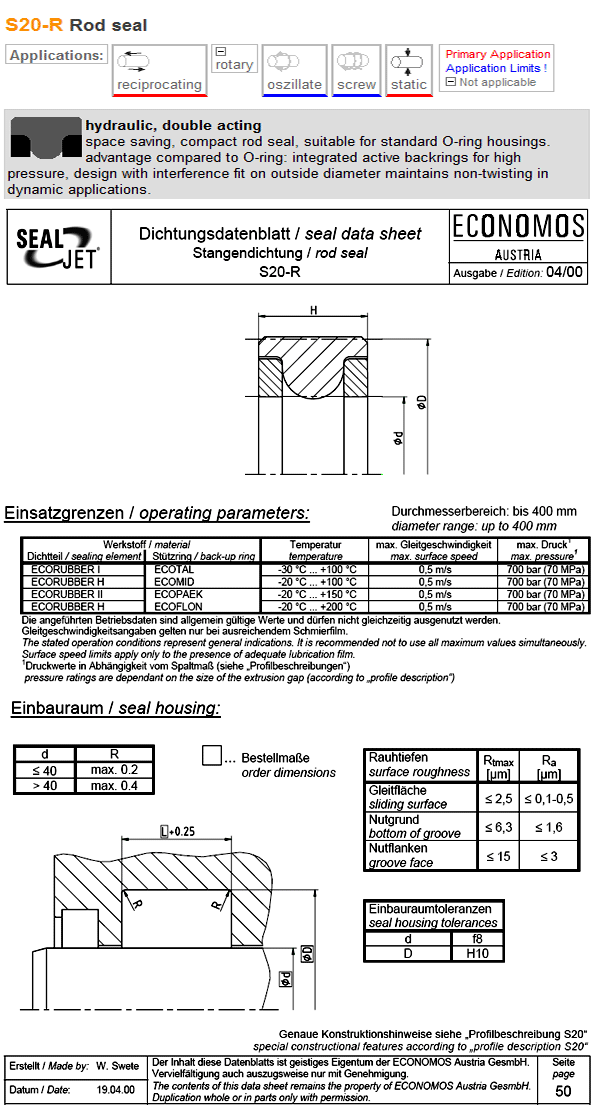 PRODUCT Rod seal S20-R : บริษัท เอสเคเอฟ-อีโคโนโมส ซีลลิ่ง โซลูชั่นส์ ...