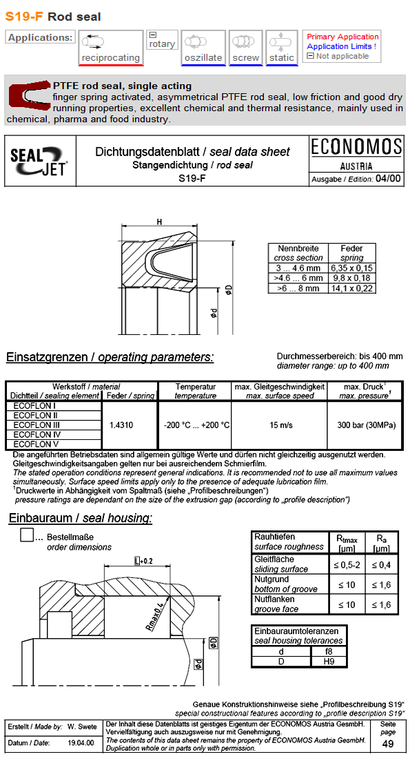 PRODUCT Rod seal S19-F : บริษัท เอสเคเอฟ-อีโคโนโมส ซีลลิ่ง โซลูชั่นส์ ...