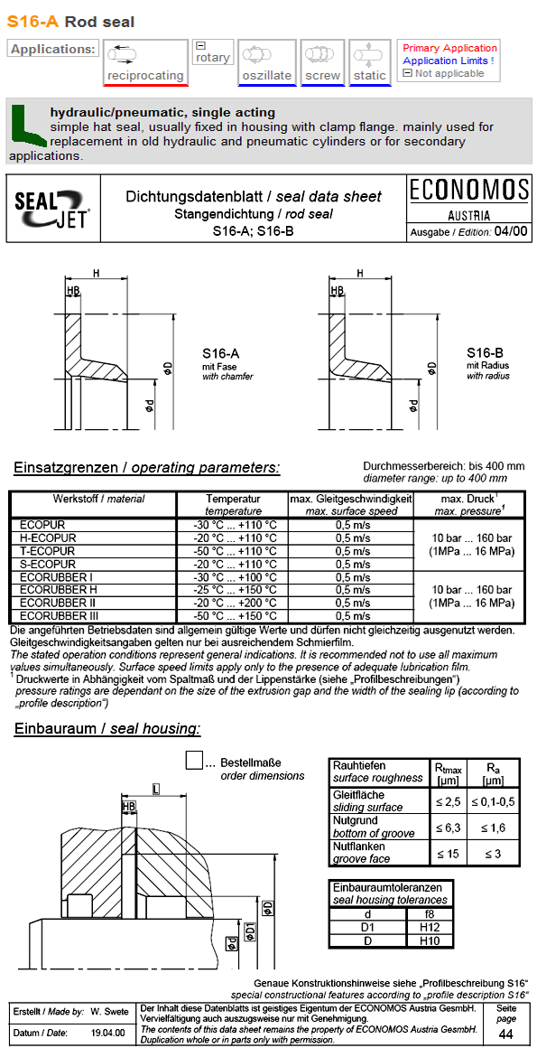 PRODUCT Rod seal S16-A : บริษัท เอสเคเอฟ-อีโคโนโมส ซีลลิ่ง โซลูชั่นส์ ...