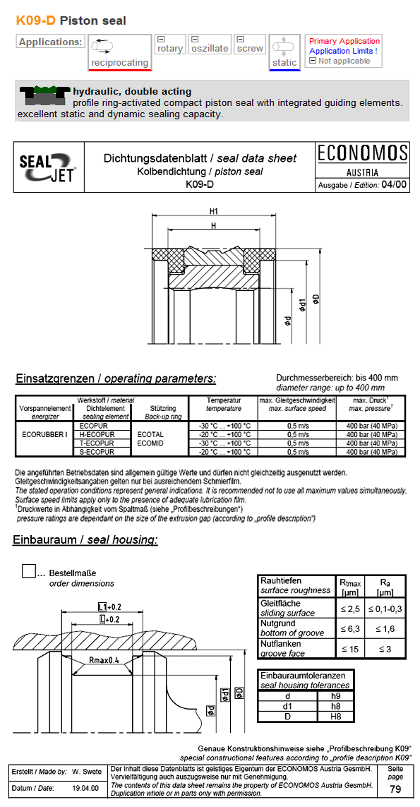 PRODUCT Piston seal K09-D : บริษัท เอสเคเอฟ-อีโคโนโมส ซีลลิ่ง โซลูชั่น ...