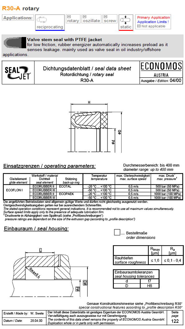 PRODUCT Rotary seal R30-A : บริษัท เอสเคเอฟ-อีโคโนโมส ซีลลิ่ง โซลูชั่น ...