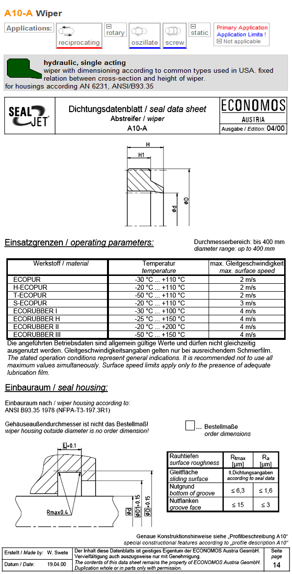PRODUCT Wiper seal A10-A : บริษัท เอสเคเอฟ-อีโคโนโมส ซีลลิ่ง โซลูชั่นส์ ...