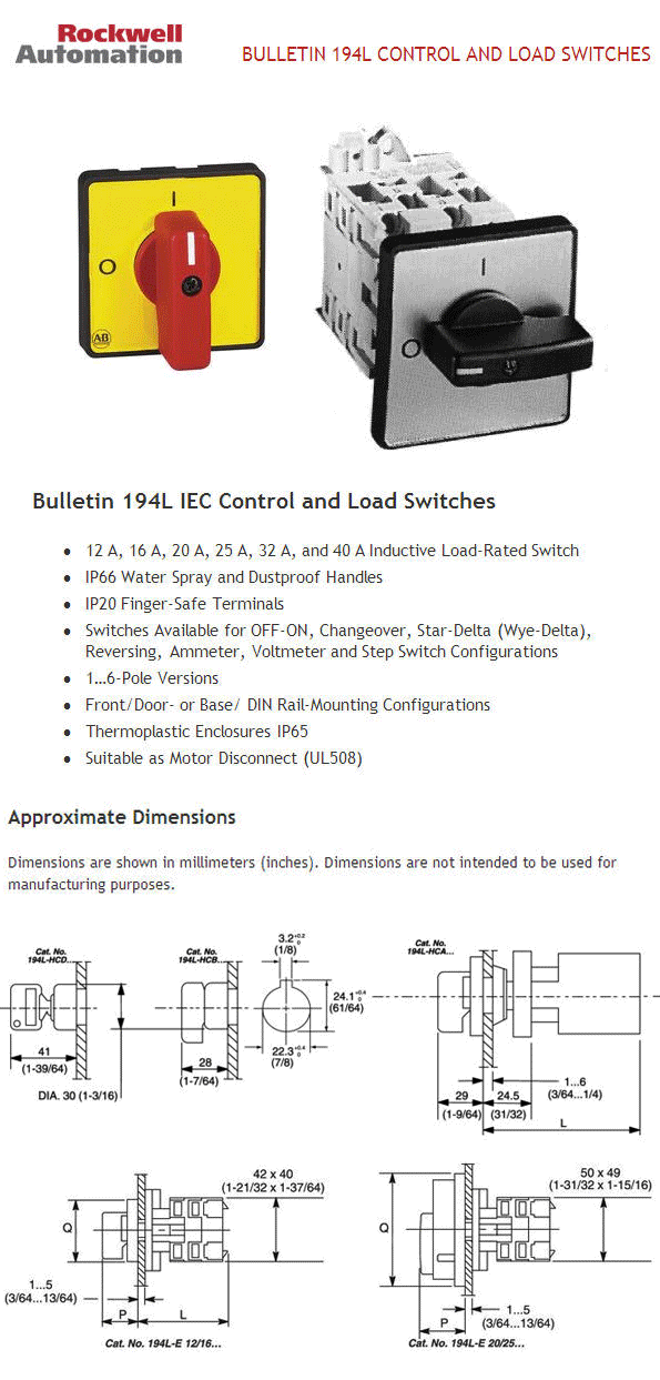 PRODUCT Control and Load Switches : บริษัท ร็อกเวล ออโตเมชั่น จำกัด ...