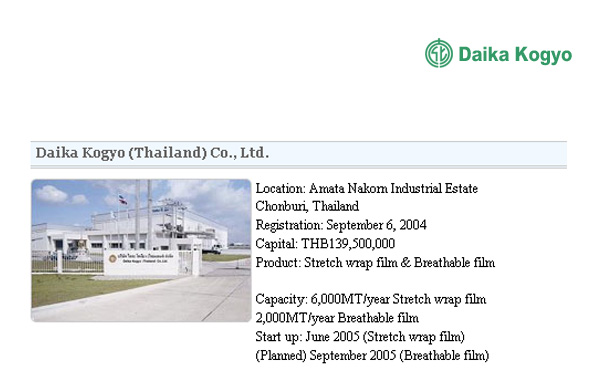 PRODUCT Daika Kogyo (Thailand) Co., Ltd. : บริษัทอมตะ คอร์ปอเรชัน จำกัด ...