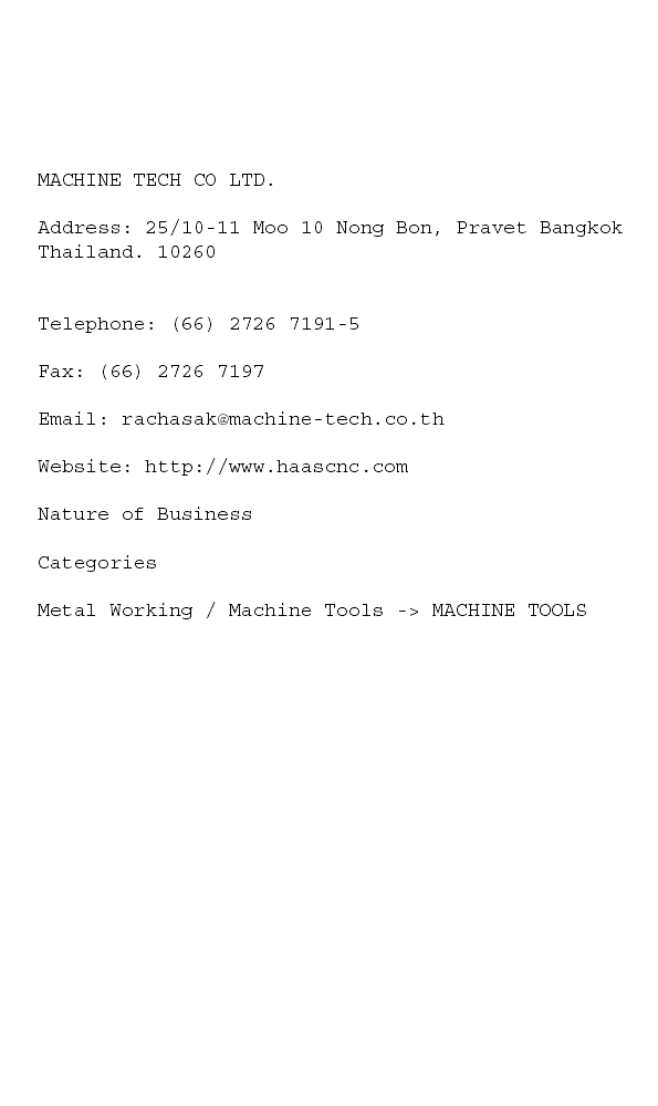 บริษัทอมตะ คอร์ปอเรชัน จำกัด (มหาชน) : MACHINE TECH CO LTD.