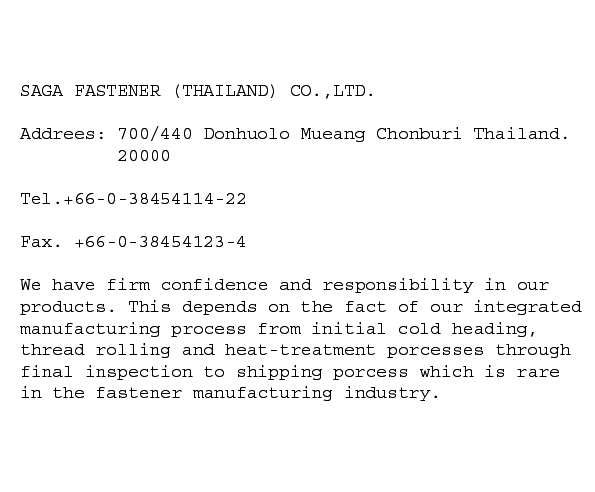 PRODUCT SAGA FASTENER (THAILAND) CO.,LTD. : บริษัทอมตะ คอร์ปอเรชัน ...