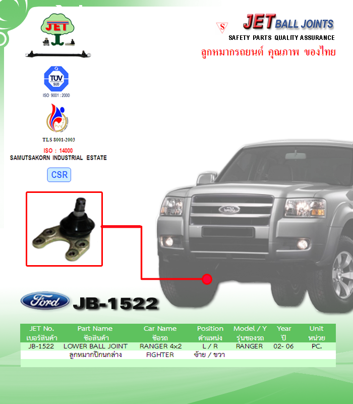 บริษัท เอ๊กโก้ ฟอร์จจิ้ง โปรดักส์ จำกัด : LOWER BALL JOINT