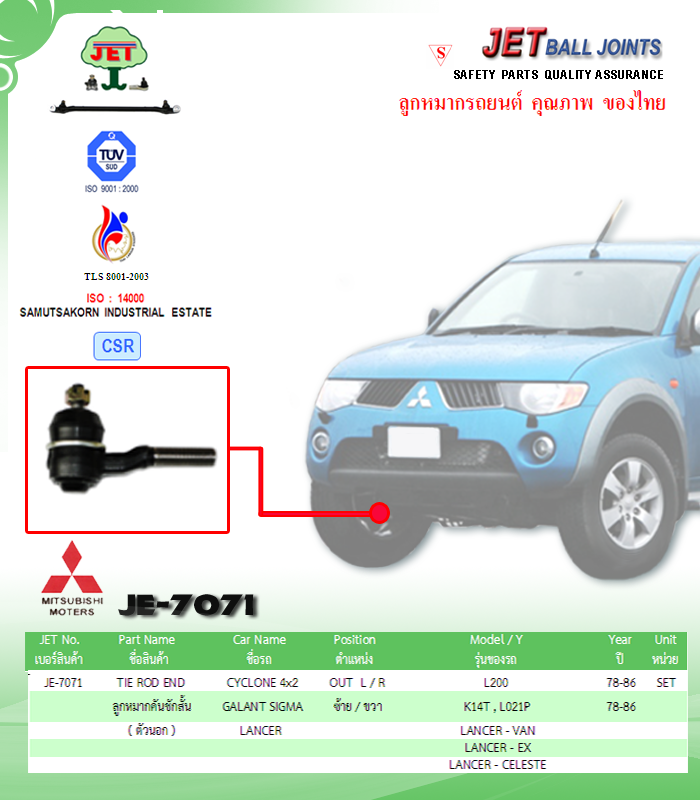 บริษัท เอ๊กโก้ ฟอร์จจิ้ง โปรดักส์ จำกัด : TIE ROD END