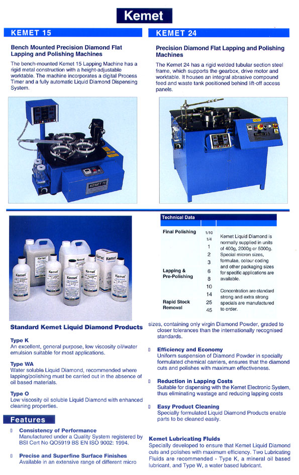 PRODUCT Kemet : Flat Lapping Machine : บริษัท จี เอ็ม ดี (ไทยแลนด์ ...