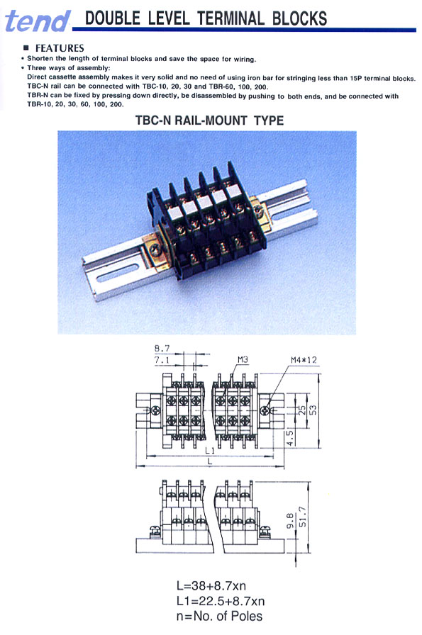 PRODUCT Double Level Terminal Blocks : บริษัท ธีรชัยไพศาล เอ็นจิเนียร ...