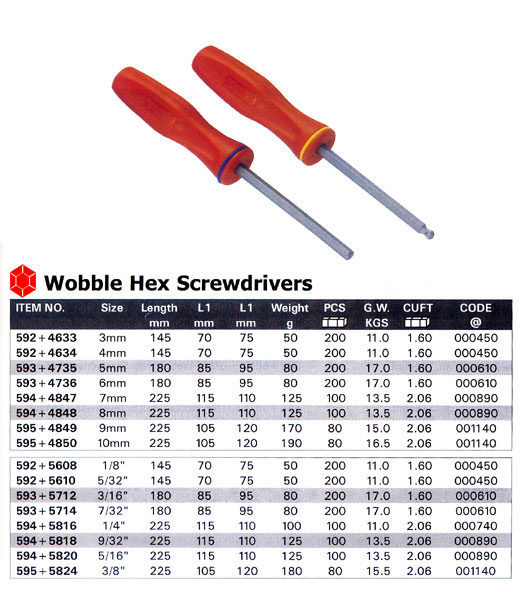PRODUCT Wobble Hex Screwdrivers : Siam Dyna Supply
