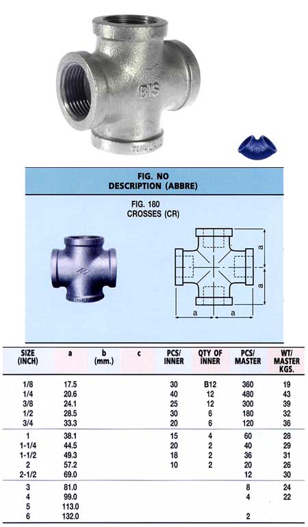 บริษัท บีส ไพพ์ฟิตติ้งอินดัสตรี จำกัด : PIPE FITTING "CROSSES (CR)"