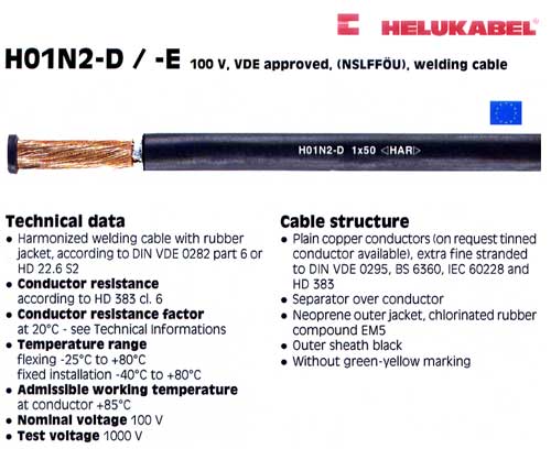 PRODUCT Rubber & Neoprene Jacket Cables : H01N2-D / -E : บริษัท ฮีลู ...