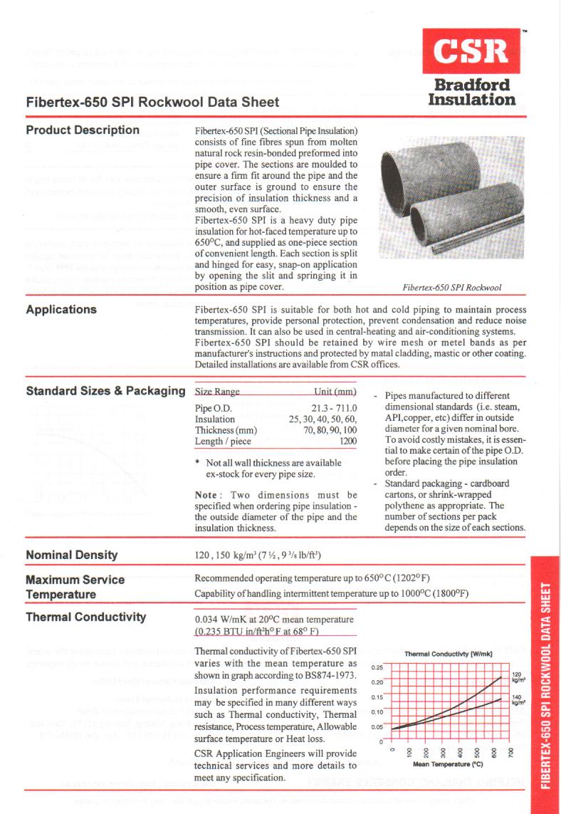 บริษัท ซีเอสอาร์ อินซูเลชั่น (ประเทศไทย) จำกัด : Fibertex 650 - SPI