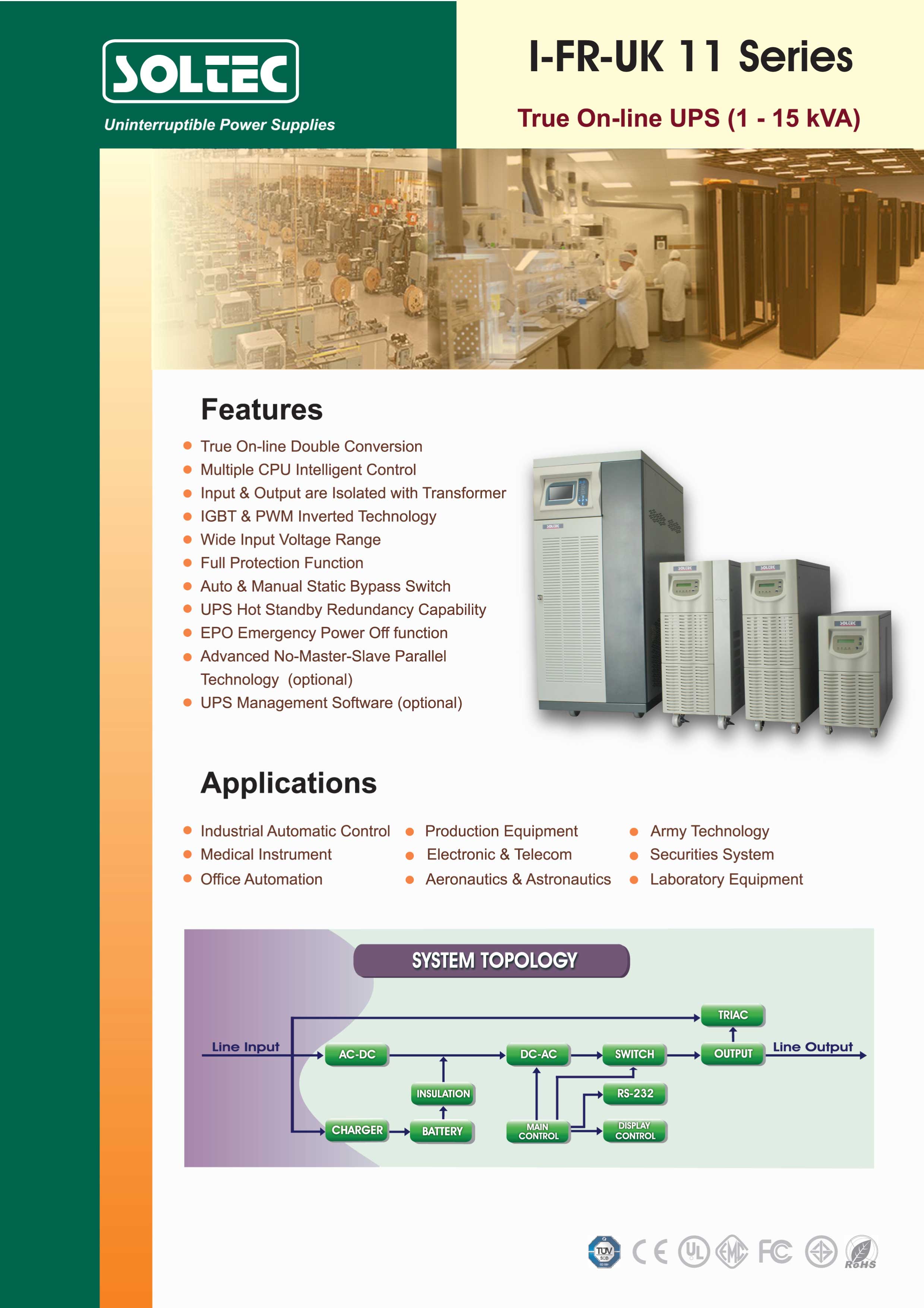 PRODUCT UPS (True Online Double Conversion UPS) Model : I-FR-UK 11 ...
