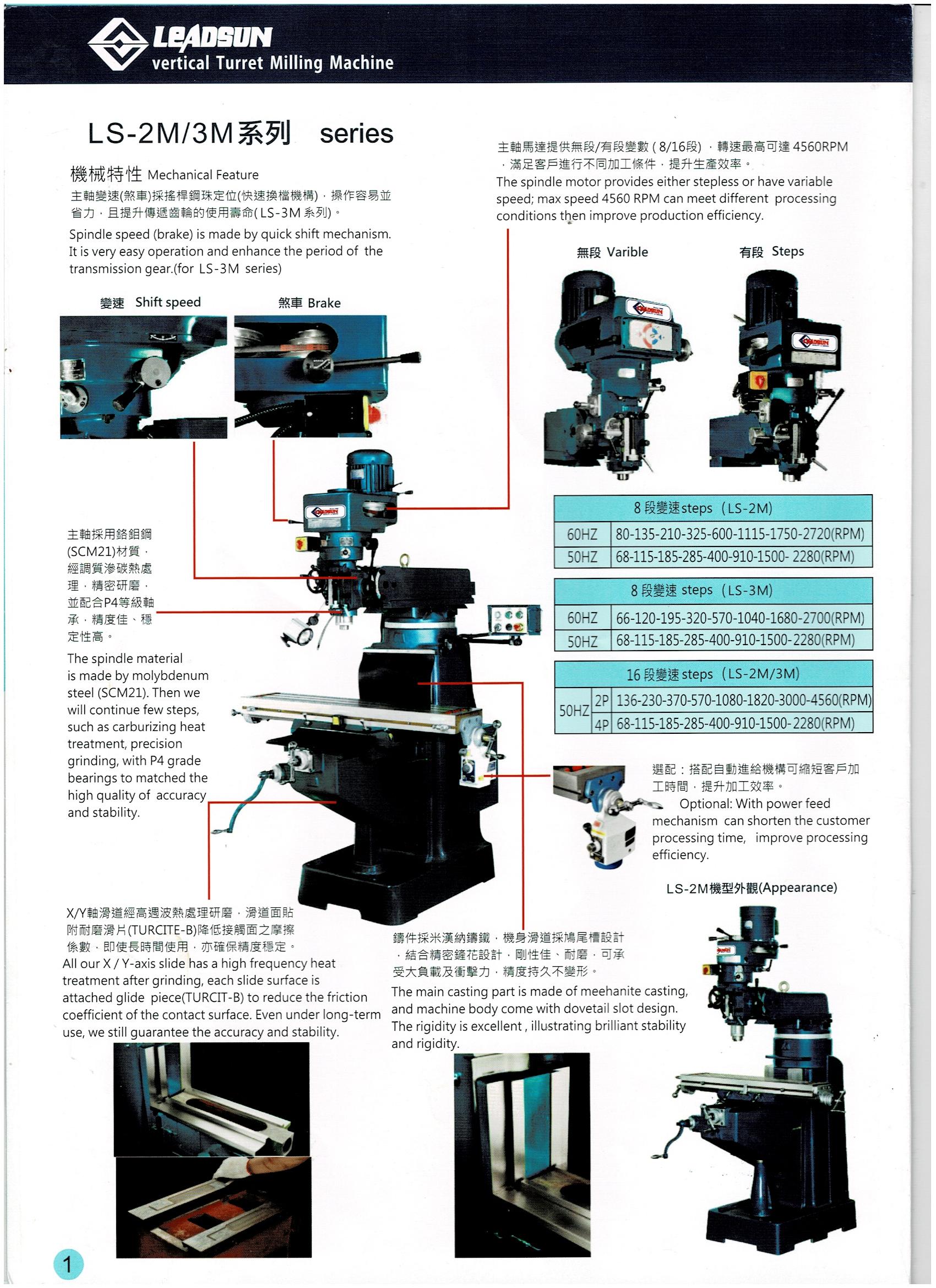 PRODUCT Vertical Turret Milling Machine : LS-2M/LS-3M : บริษัท ลีดซัน ...