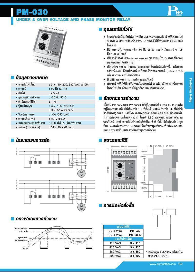 PRODUCT Under&Over Voltage And Phase Monitor Relay : บริษัท ไพรมัส ...