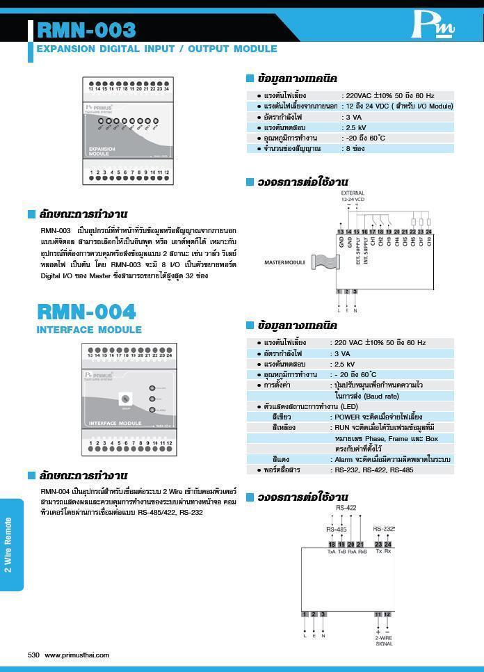 บริษัท ไพรมัส จำกัด : 2 Wire Remote Control