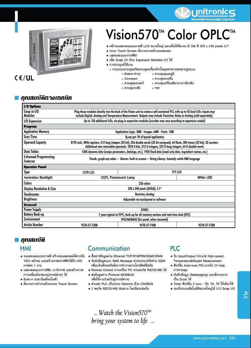 บริษัท ไพรมัส จำกัด : Vision570 Color OPLC