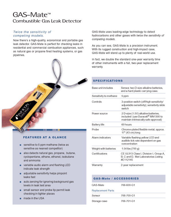 PRODUCT GAS-Mate Combustible Gas Leak Detector : บริษัท เอส วาย เทค คอป ...