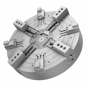 Win Win Co.,Ltd : Power Chucks: HCWF (4-Jaw Double Wedge Hydraulic Chuck)
