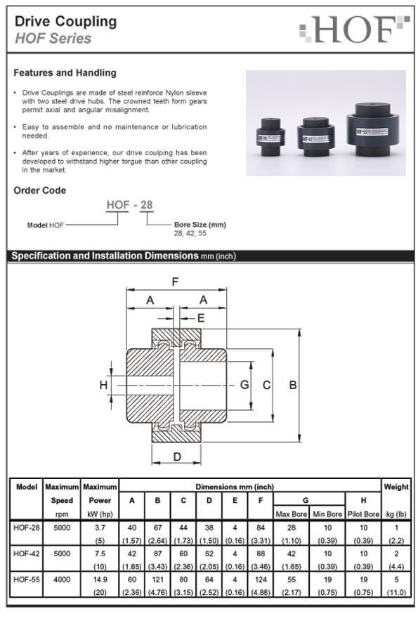 PRODUCT Drive Coupling : บจก. โฮฟ คออินดัส | HOF CORINDUS Co.,Ltd.