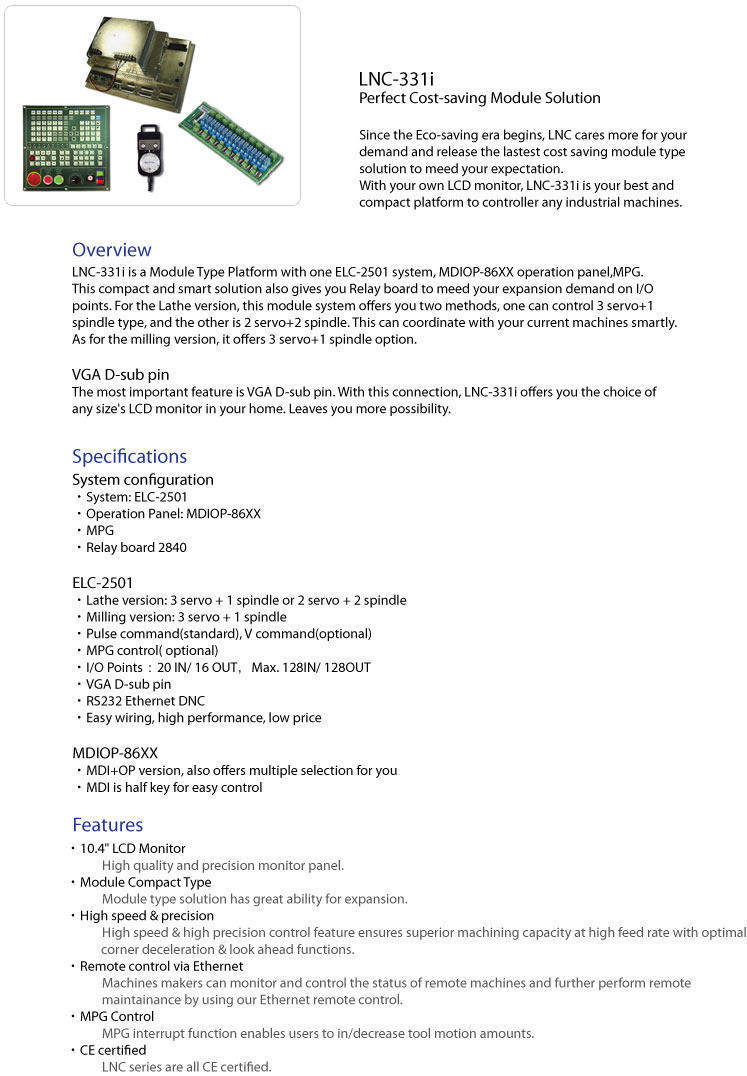 PRODUCT LNC-331i : บริษัท เมกะ เซอร์โว ซิสเต็มส์ จำกัด | Mega Servo ...