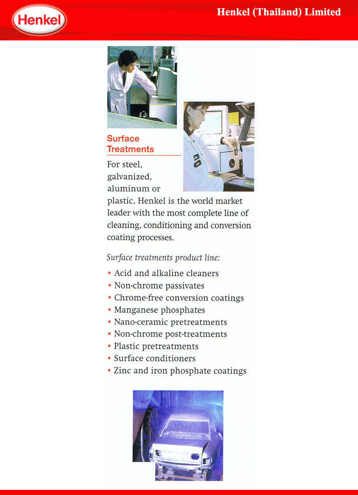 PRODUCT Surface Treatments : บริษัท เฮงเค็ล (ประเทศไทย) จำกัด | Henkel ...