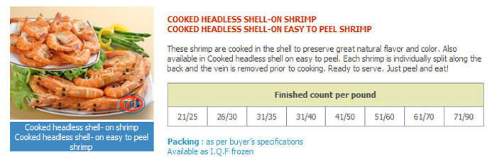 PRODUCT COOKED HEADLESS SHELL-ON SHRIMP COOKED HEADLESS SHELL- ON EASY ...