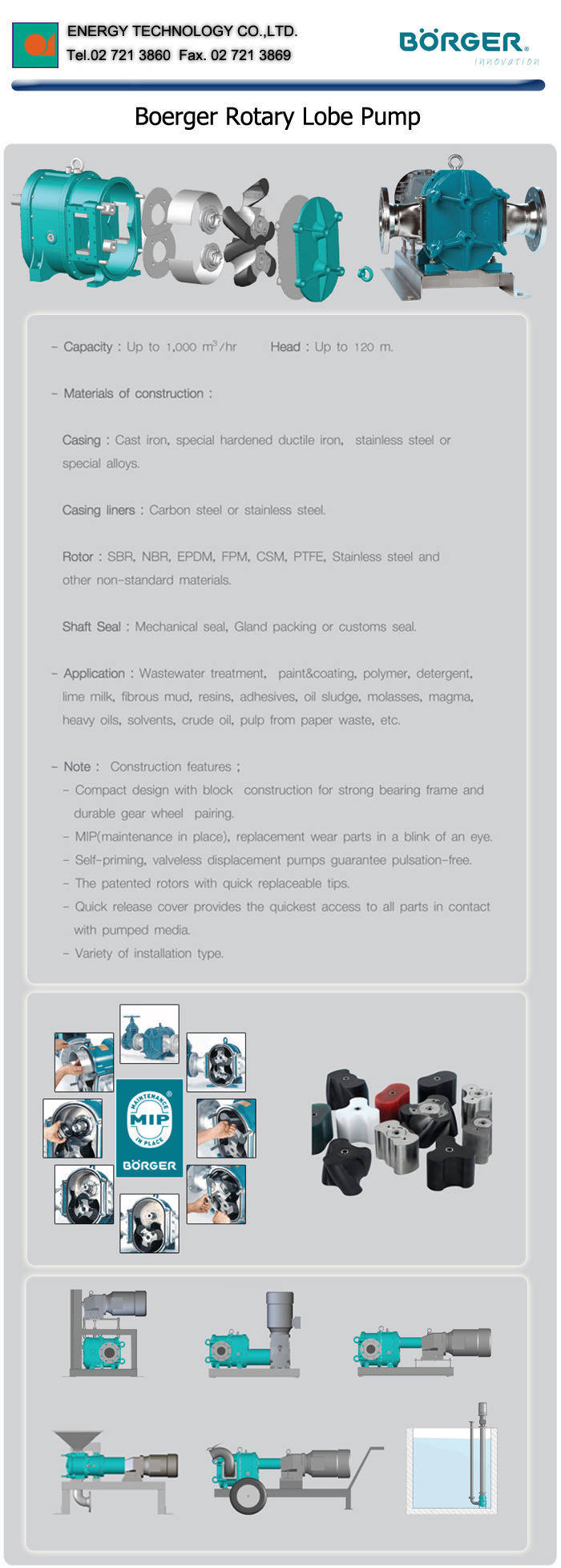 PRODUCT Boerger Rotary Lobe Pump : บริษัท เอ็นเนอยี่เทคโนโลยี่ จำกัด ...