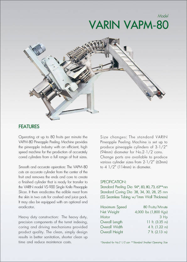 PRODUCT Varin VAPM-80 Automatic Seamer : Varin Food Machinery Co., Ltd ...