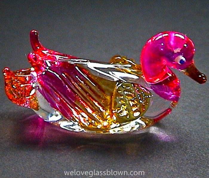 PRODUCT Hand Blown Glass Pink Yellow Duck : weloveglassblown ...